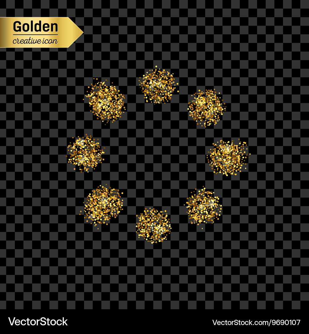 Gold glitter icon of loading isolated Royalty Free Vector