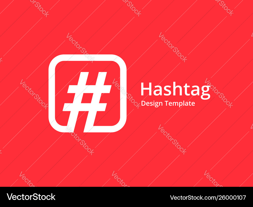 Hashtag symbol logo icon design template elements Vector Image