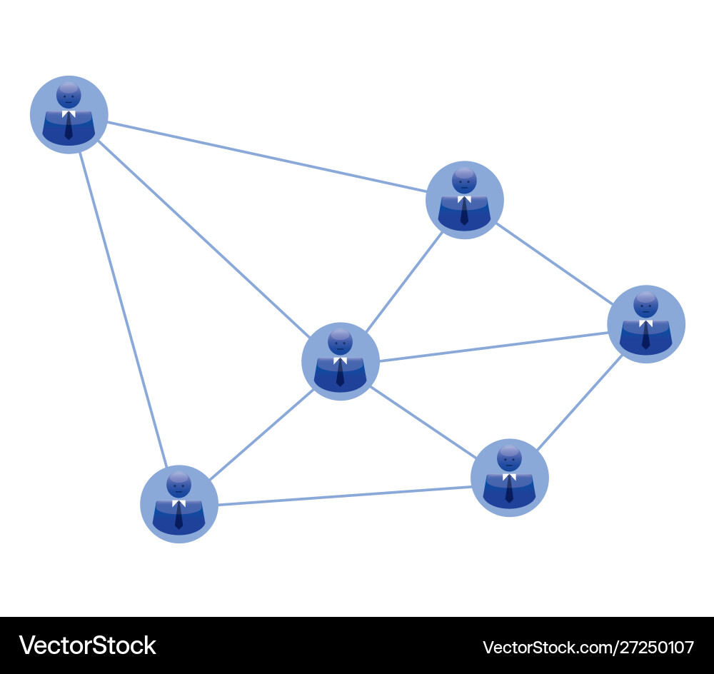 Human outline icons team and connection Royalty Free Vector