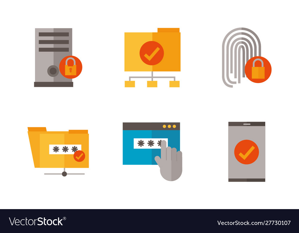 Icon set security system design Royalty Free Vector Image