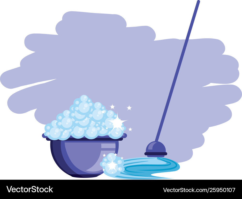 Isolated cleaning bucket and mop design Royalty Free Vector