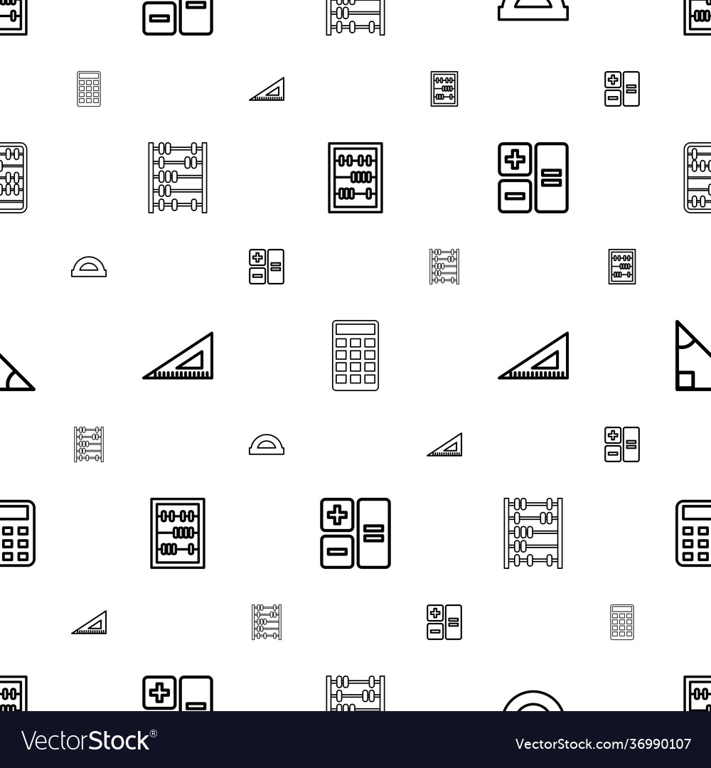 Mathematics icons pattern seamless white Vector Image