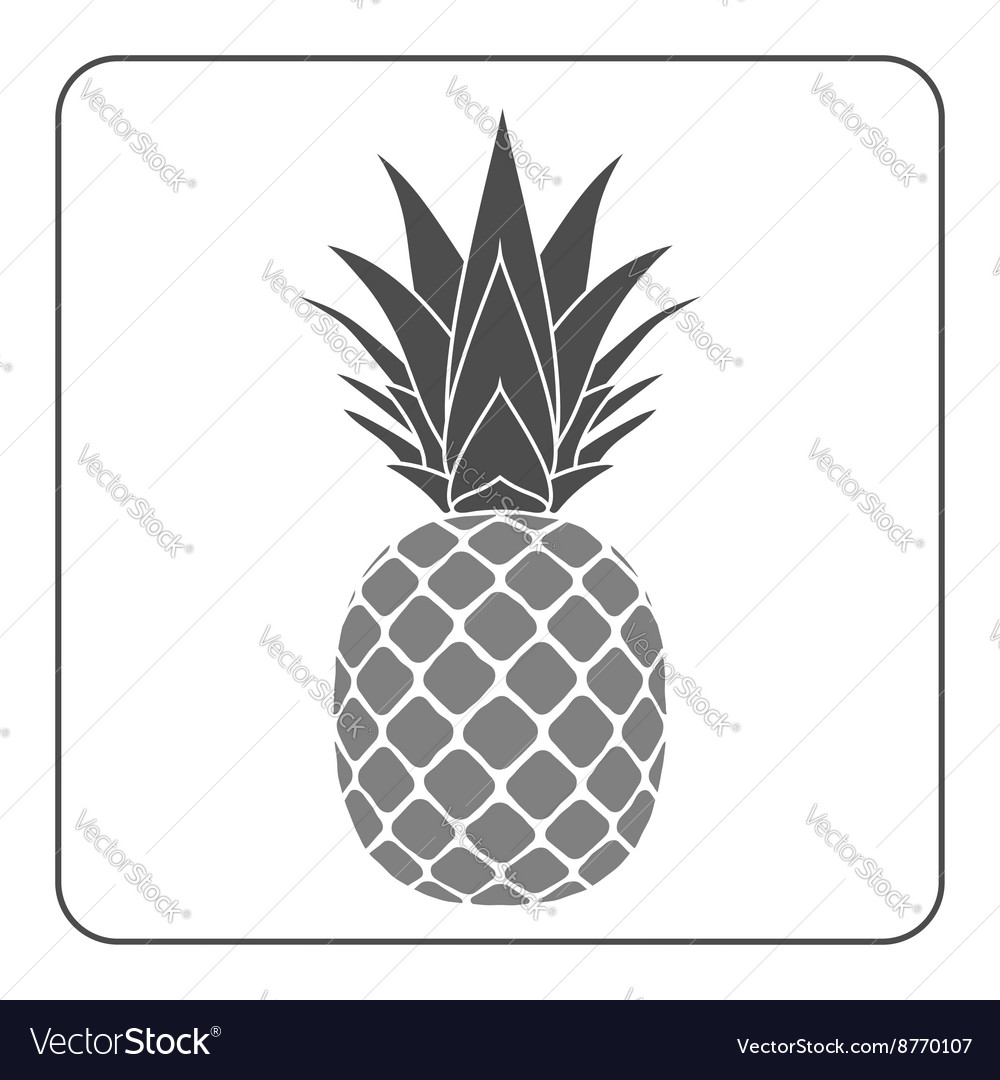 Pineapple with leaf icon gray Royalty Free Vector Image