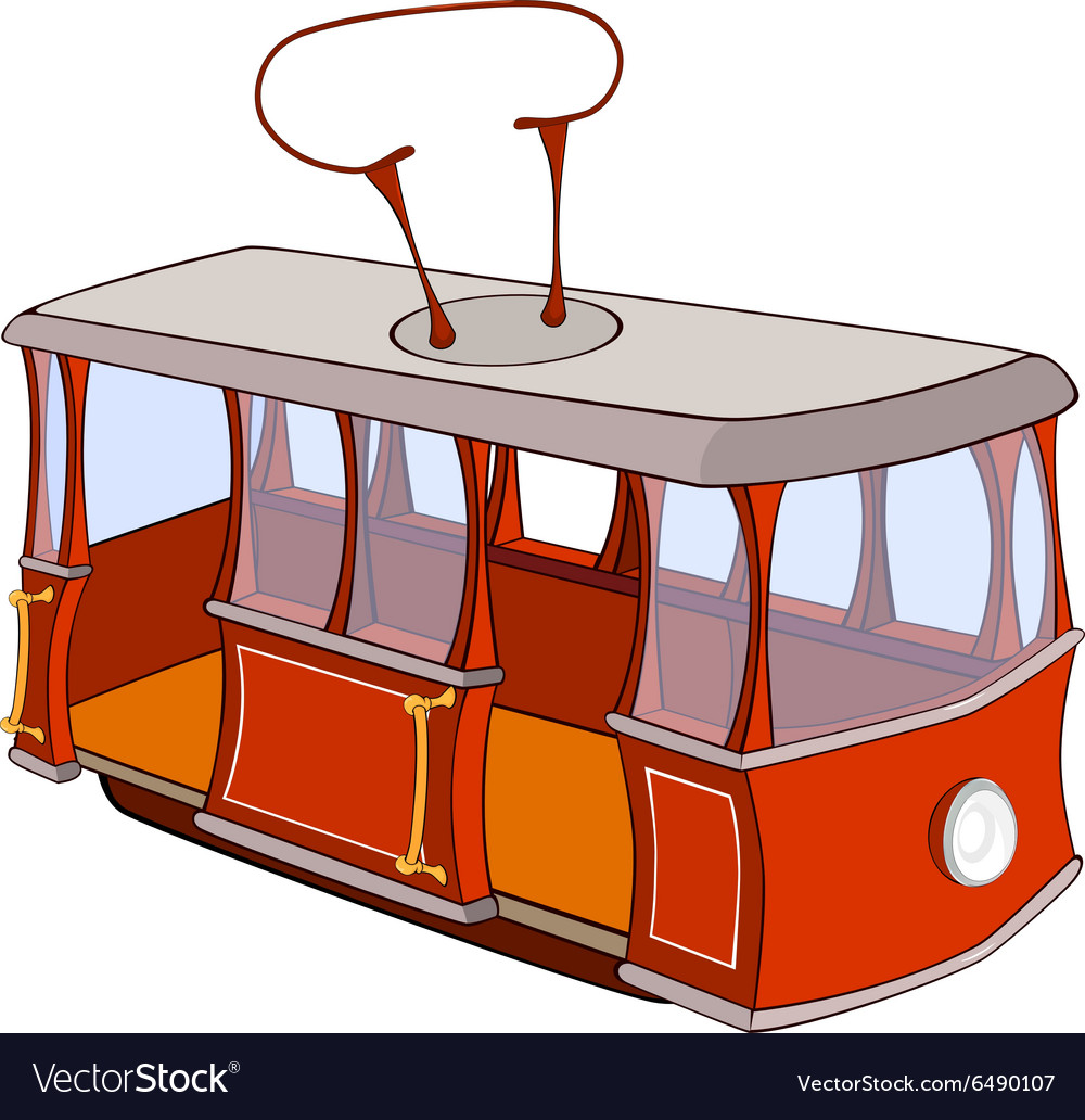 Red tram Royalty Free Vector Image - VectorStock