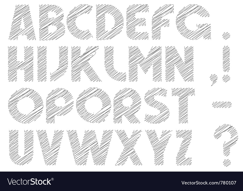 Scribble alphabet Royalty Free Vector Image - VectorStock