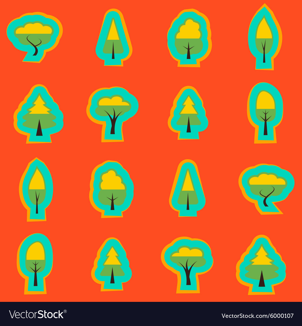 Seamless background with tree Royalty Free Vector Image