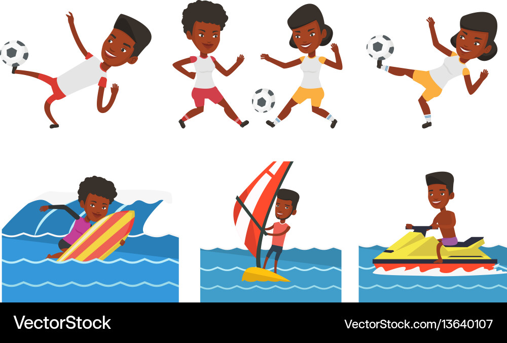 Set of sport characters Royalty Free Vector Image