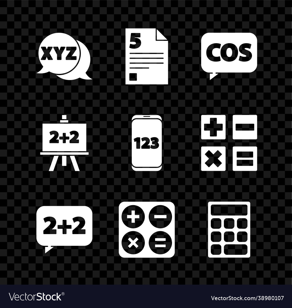 Set xyz coordinate system test exam sheet Vector Image