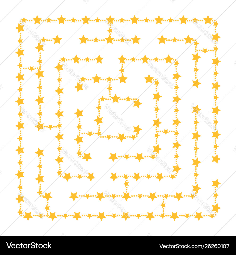 Simple square maze - starry sky game for kids Vector Image