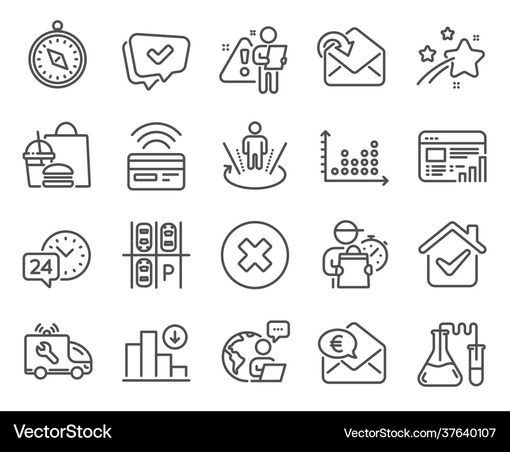 Technology icons set included icon as parking Vector Image