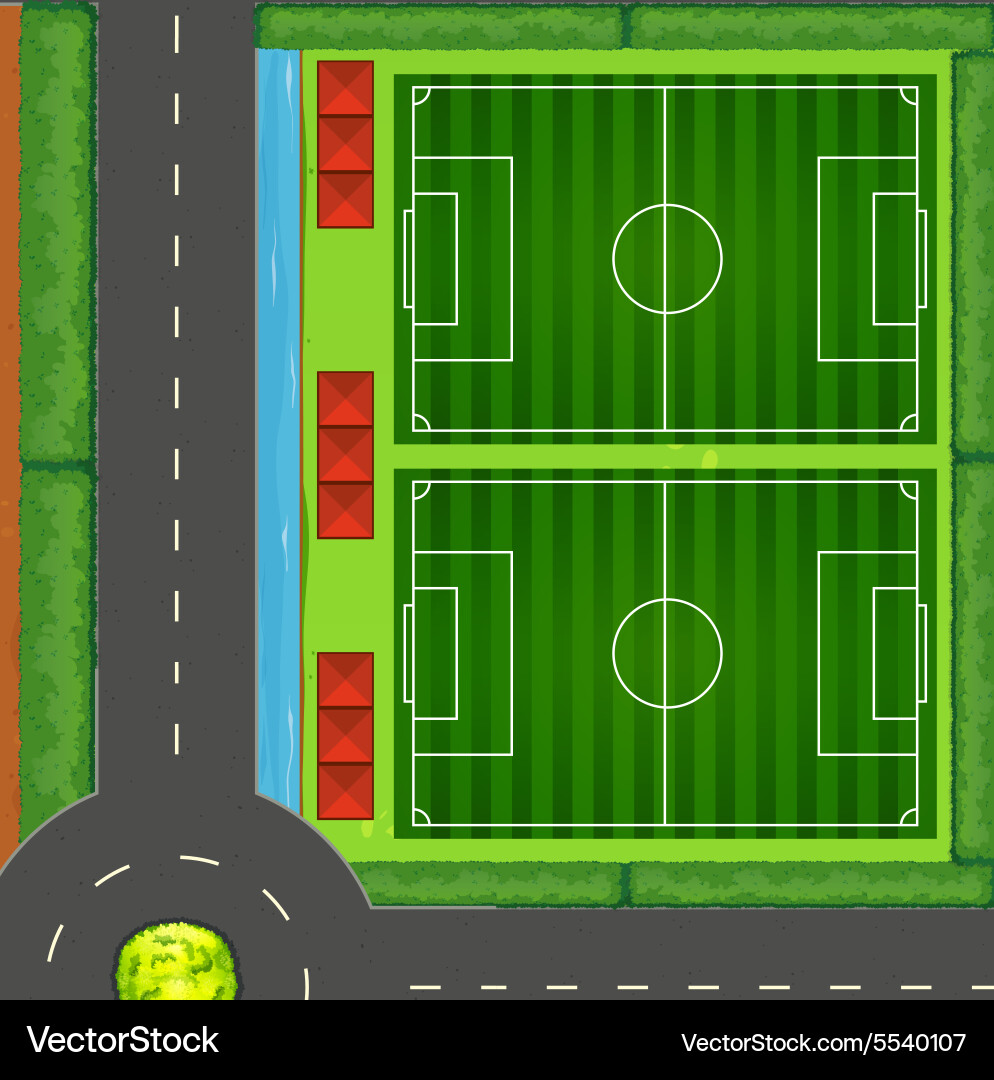 Top view of football fields Royalty Free Vector Image