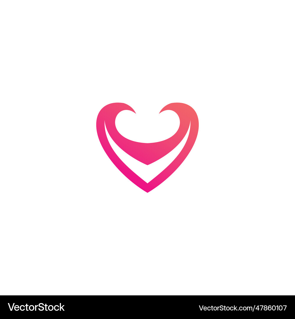 V love logo design heart logo Royalty Free Vector Image