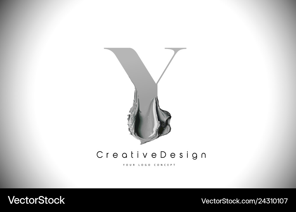 Y letter design brush paint stroke black Vector Image