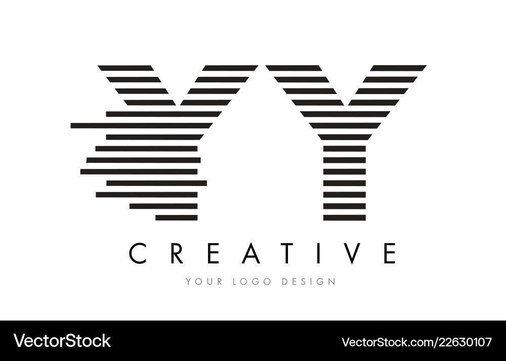 Yy y zebra letter logo design with black Vector Image