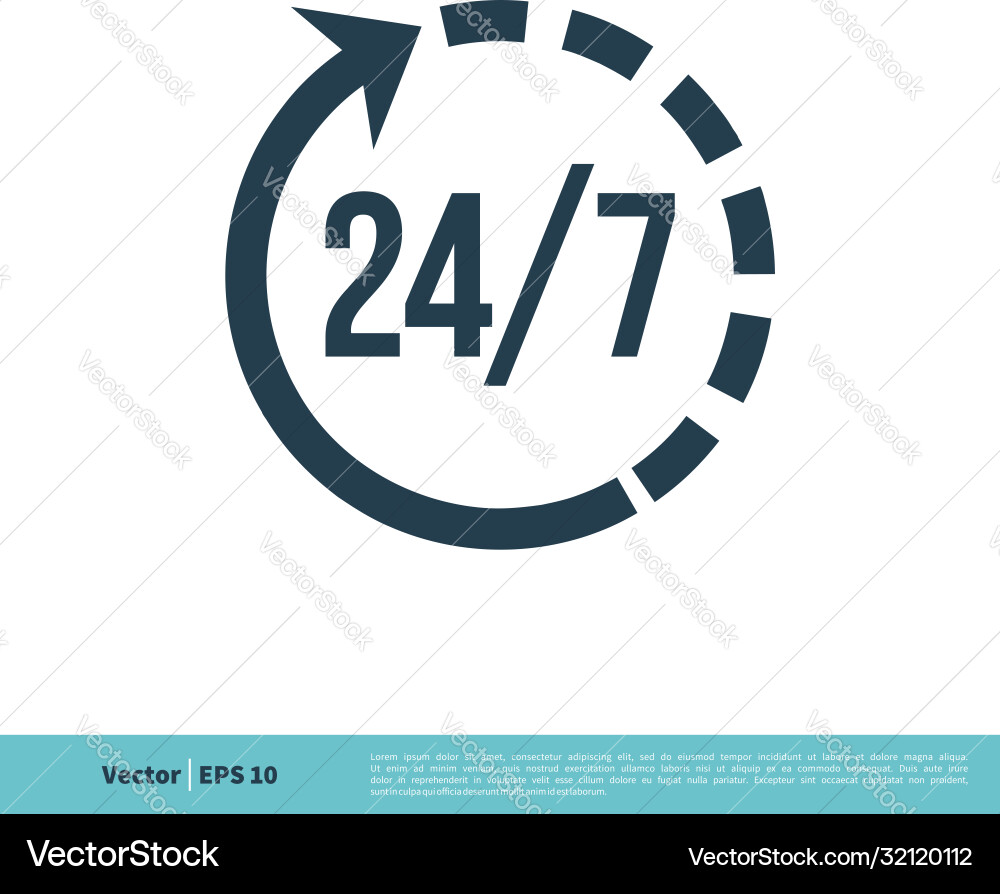 247 services icon logo template design eps 10 Vector Image