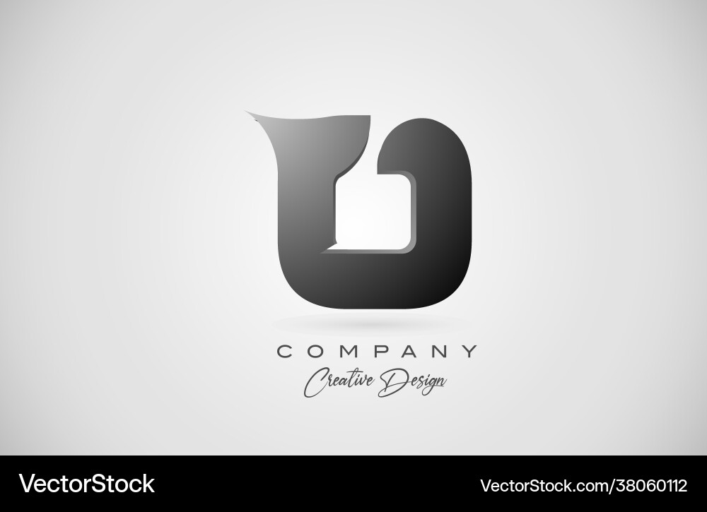 Alphabet letter o icon logo in black gradient Vector Image