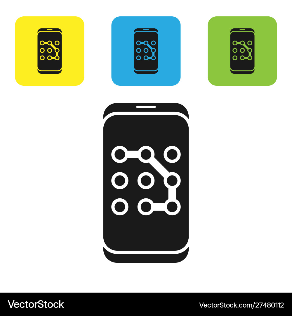 Black mobile phone and graphic password protection