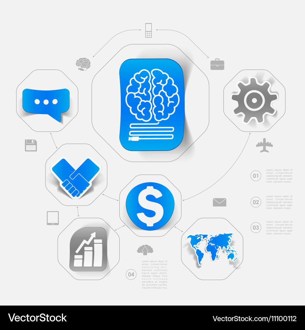 Business sticker infographic Royalty Free Vector Image