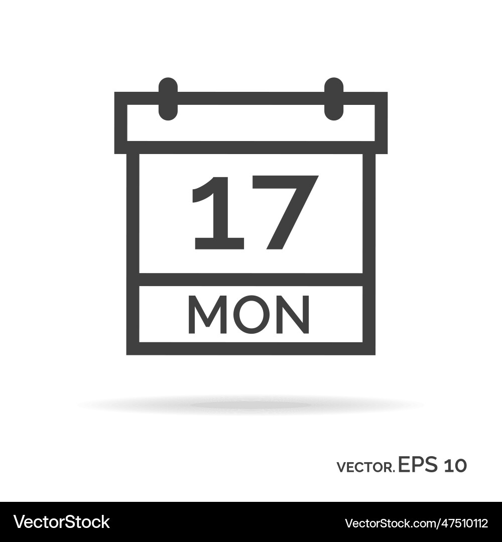 Calendar outline icon black color Royalty Free Vector Image