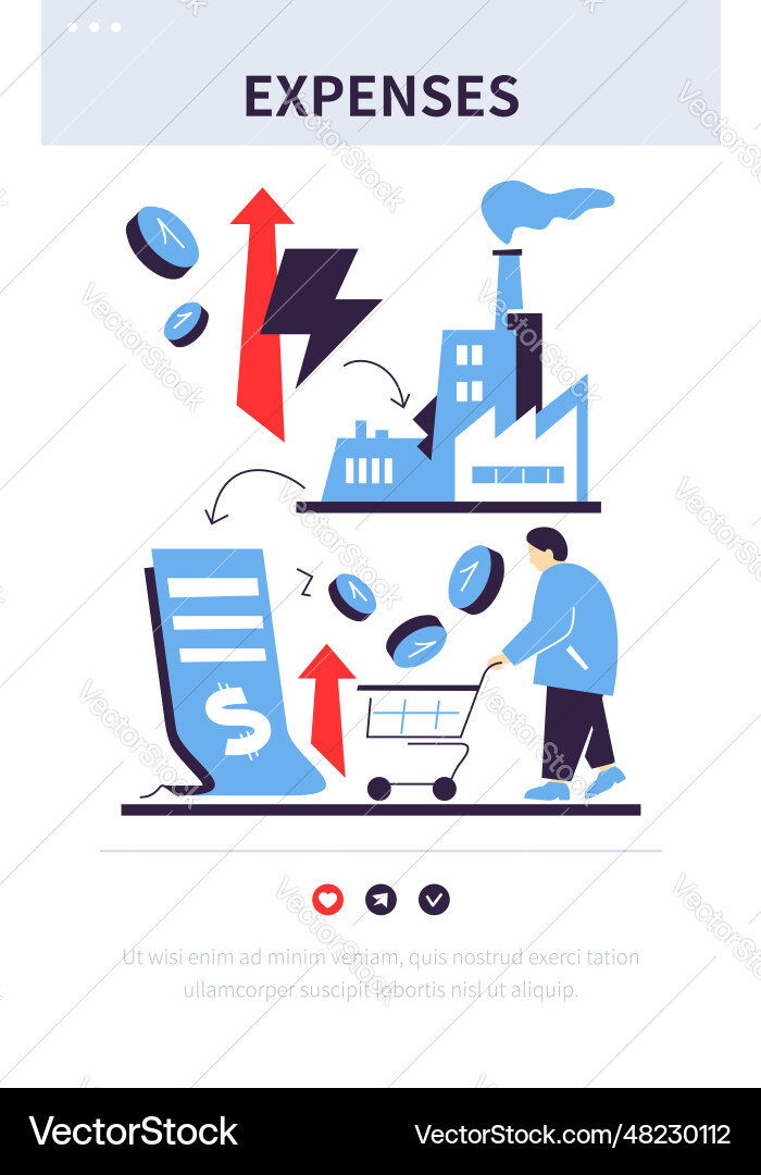Expenses and prices - colorful flat design style Vector Image