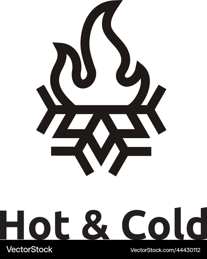 Fire flame with snowflake plumb heat cold hot logo