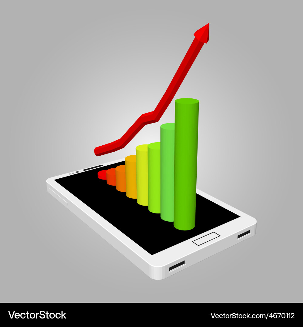 Infographics showing growth in sales Royalty Free Vector