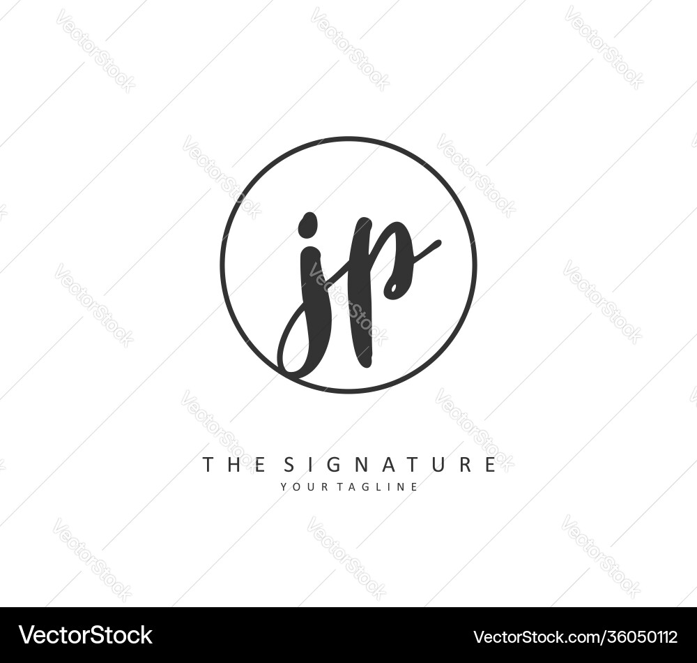 Jp initial letter handwriting and signature logo Vector Image