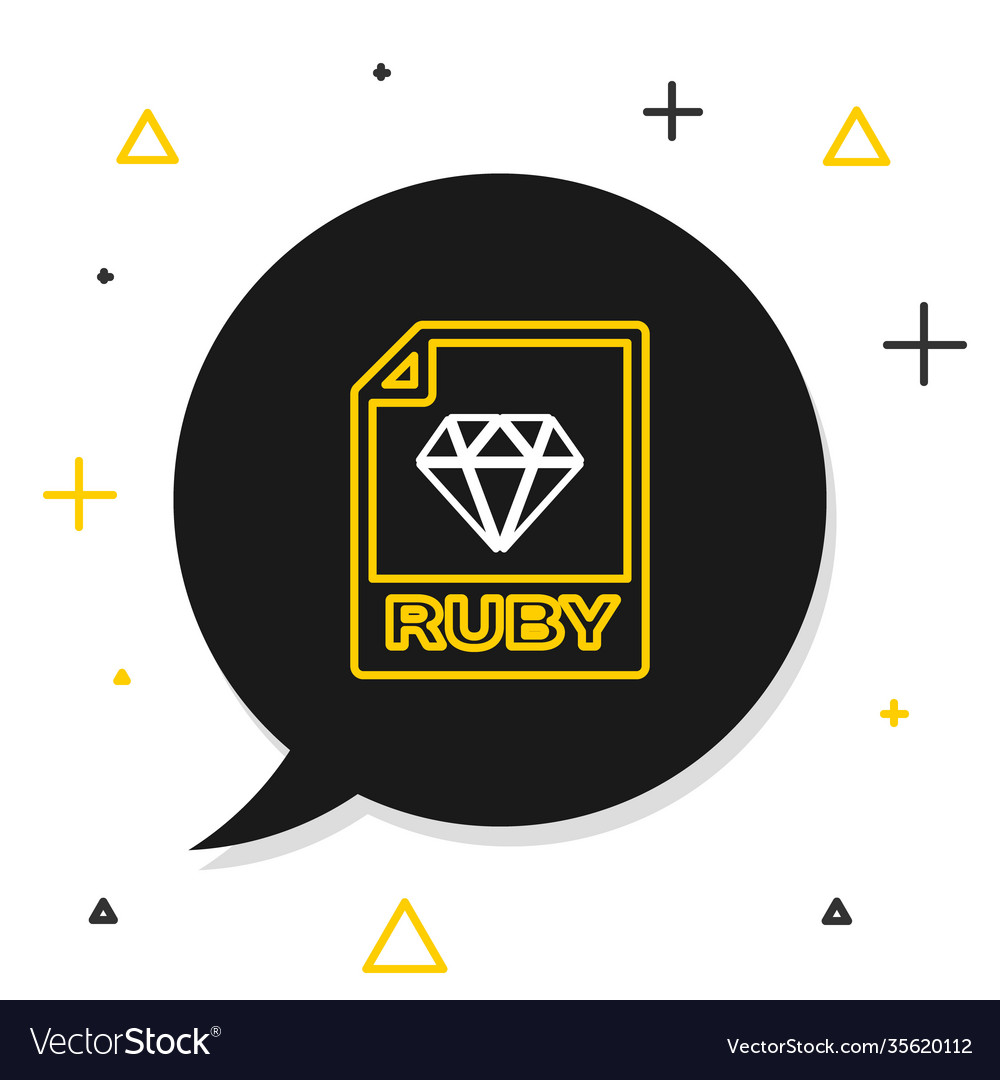 Line ruby file document download ruby button icon Vector Image Line ruby file document download ruby button icon Vector Image