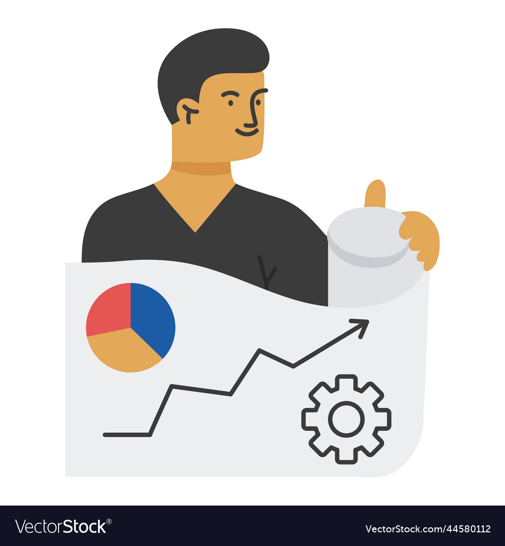 Man with financial documents Royalty Free Vector Image