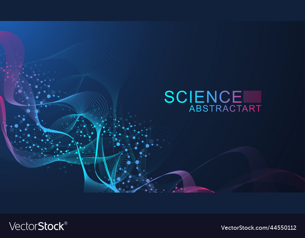 Modern Abstract Molecules Structure For Science Vector Image