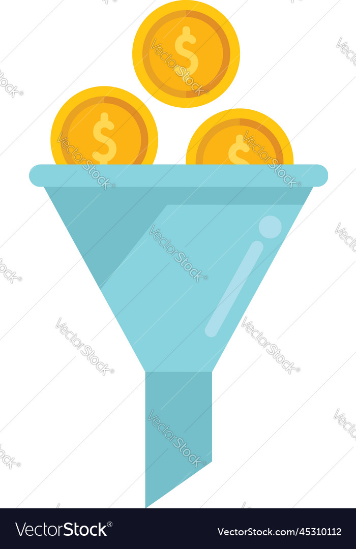 Monetization funnel icon flat audience Royalty Free Vector Monetization funnel icon flat audience Royalty Free Vector
