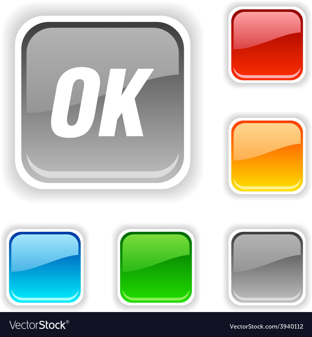Ok button Royalty Free Vector Image - VectorStock