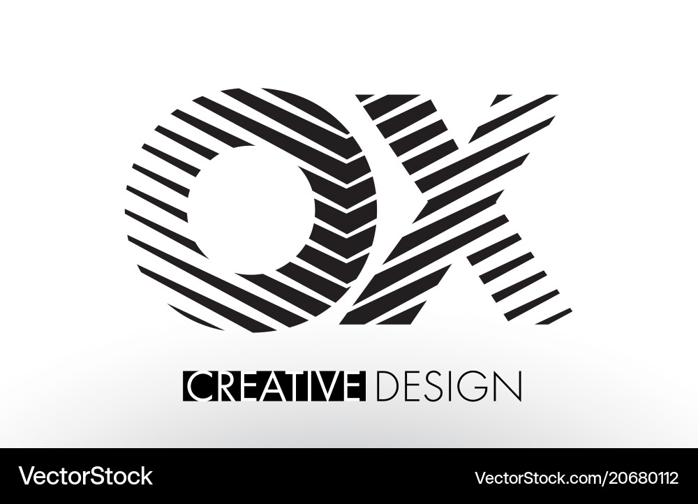 Ox o x lines letter design with creative elegant Vector Image