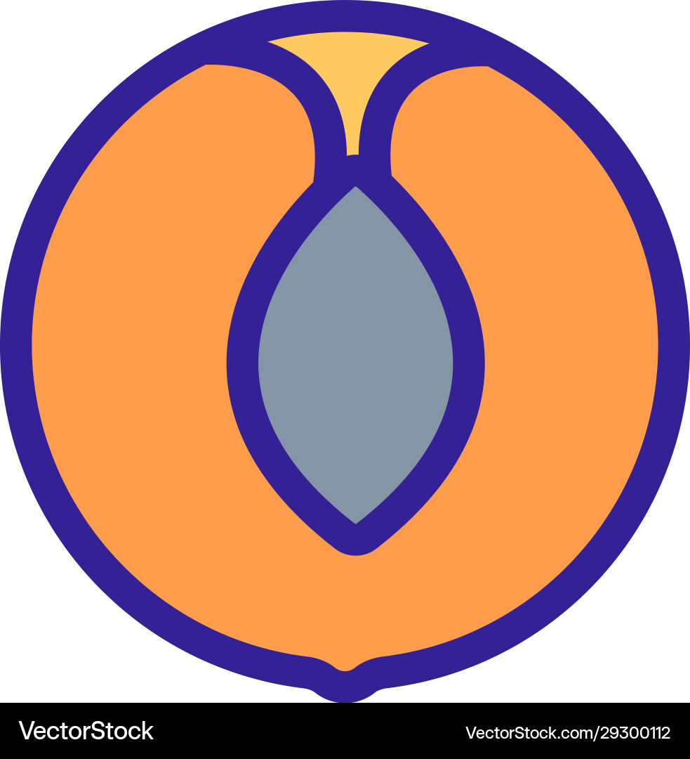 Peach icon isolated contour symbol Royalty Free Vector Image