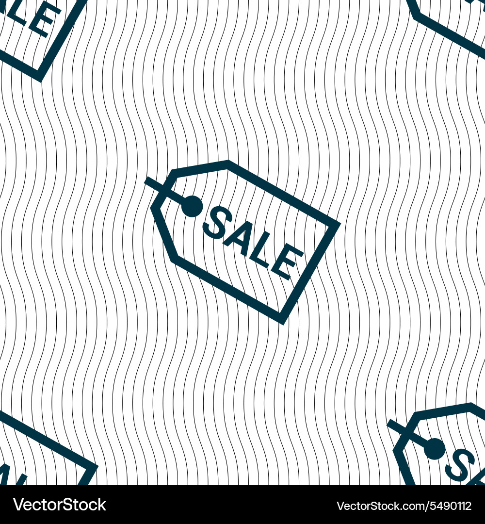 Sale icon sign seamless pattern with geometric Vector Image