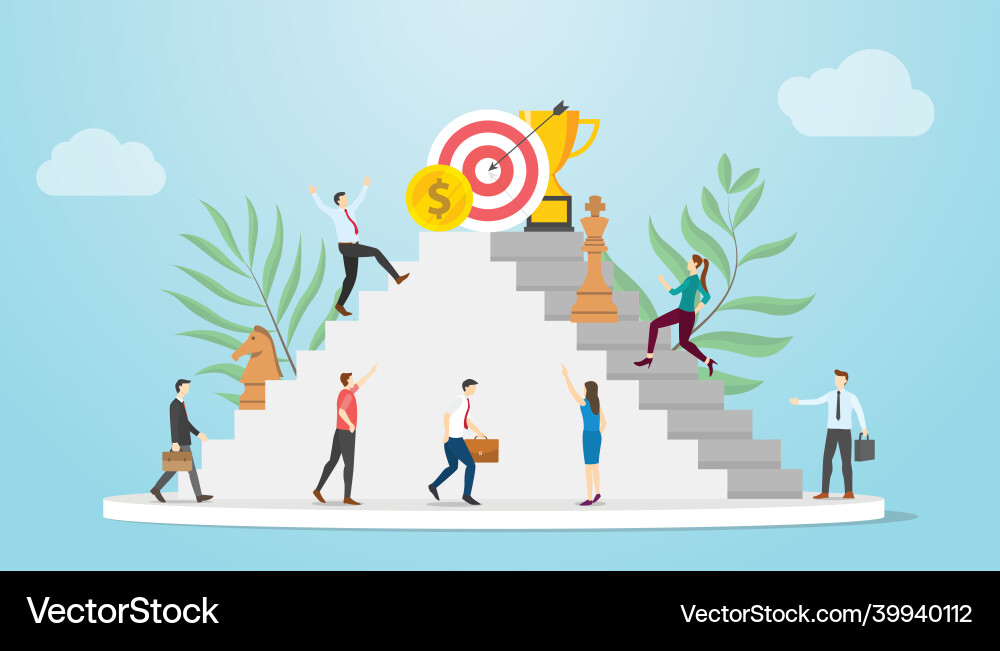 Self growth concept career with people compete Vector Image
