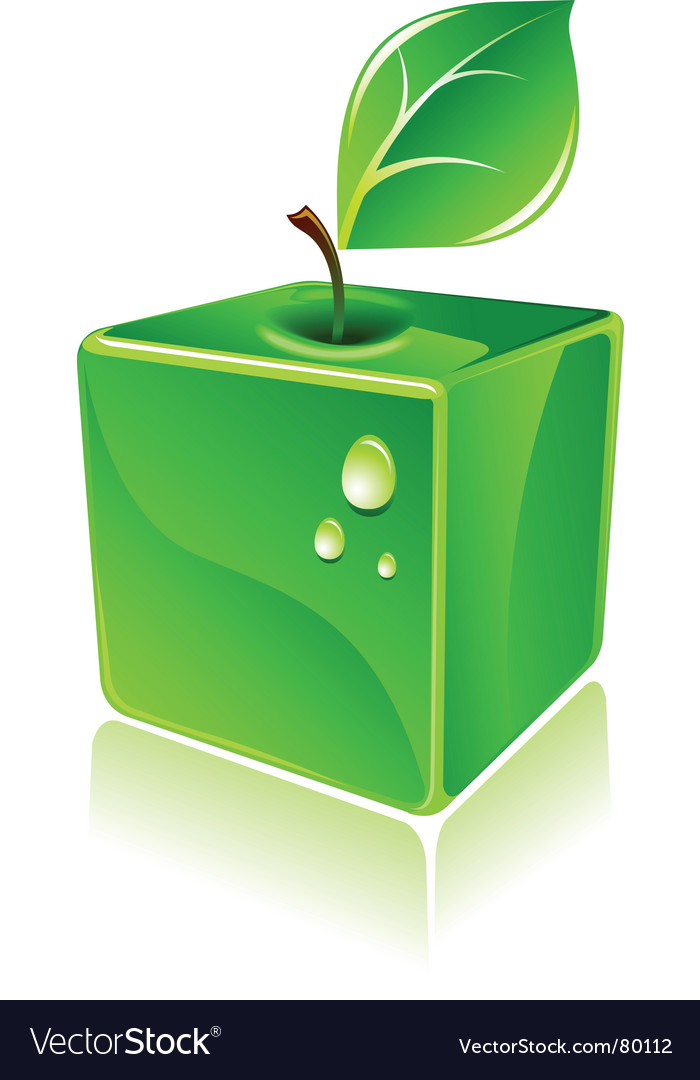 Square apple Royalty Free Vector Image - VectorStock