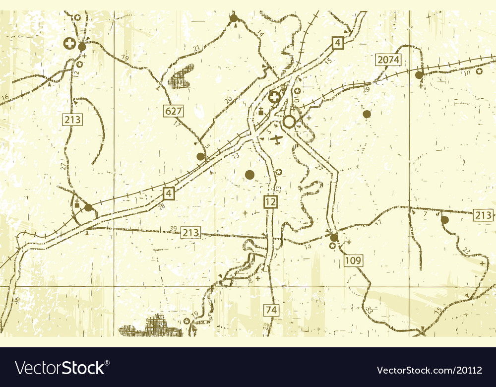 Worn map Royalty Free Vector Image - VectorStock