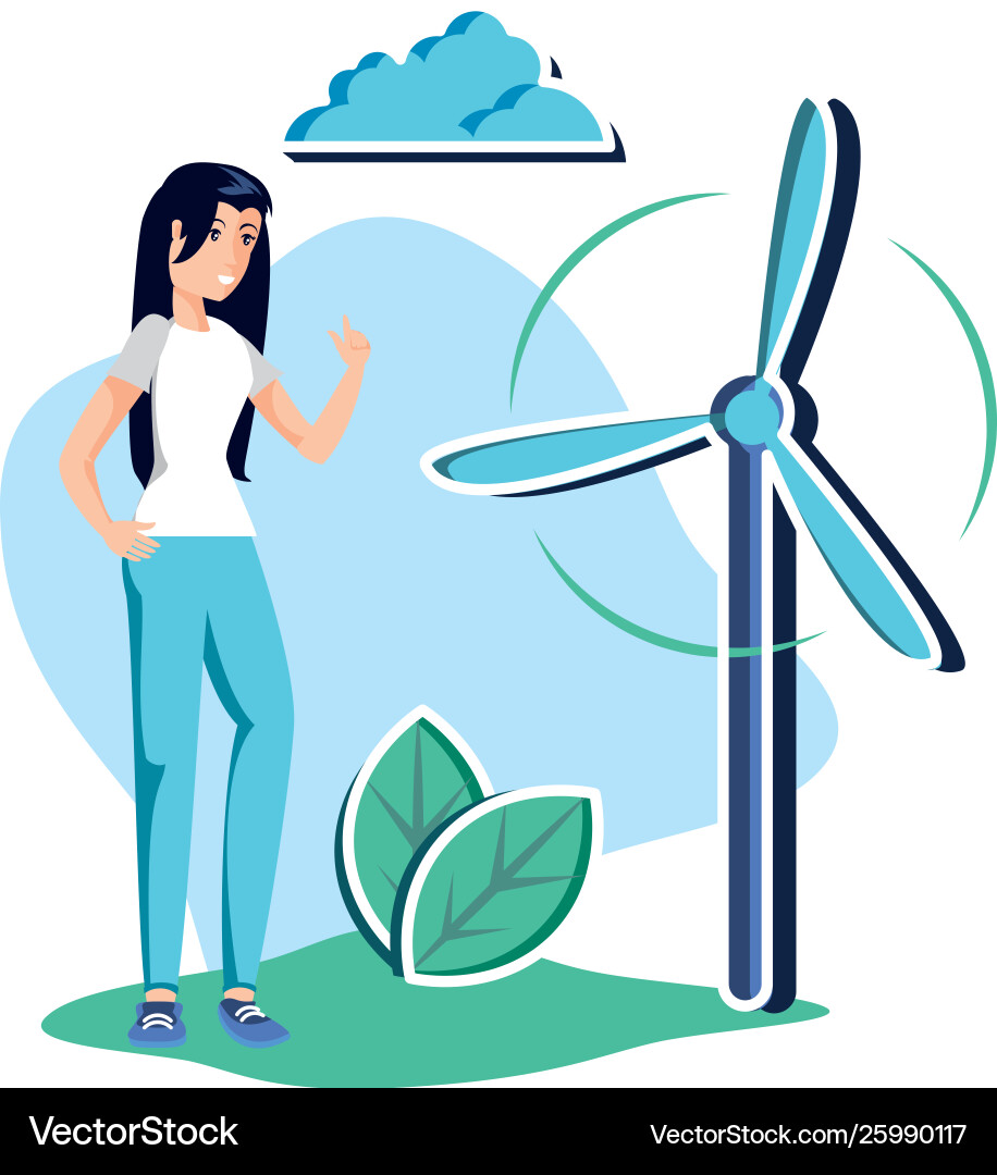 Avatar woman and wind mill design Royalty Free Vector Image