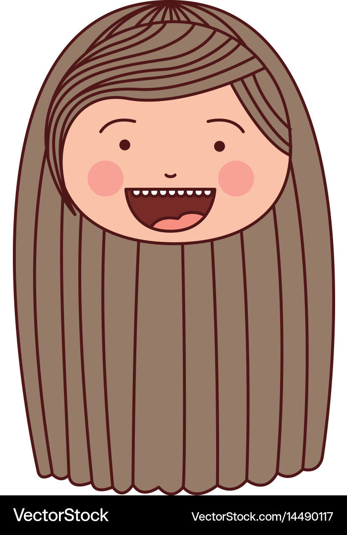 Color silhouette smile expression cartoon front Vector Image