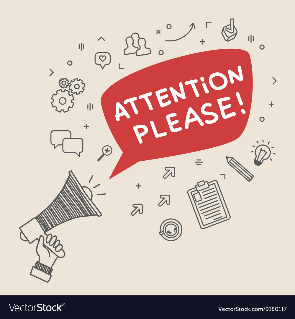 Concept of attention Royalty Free Vector Image