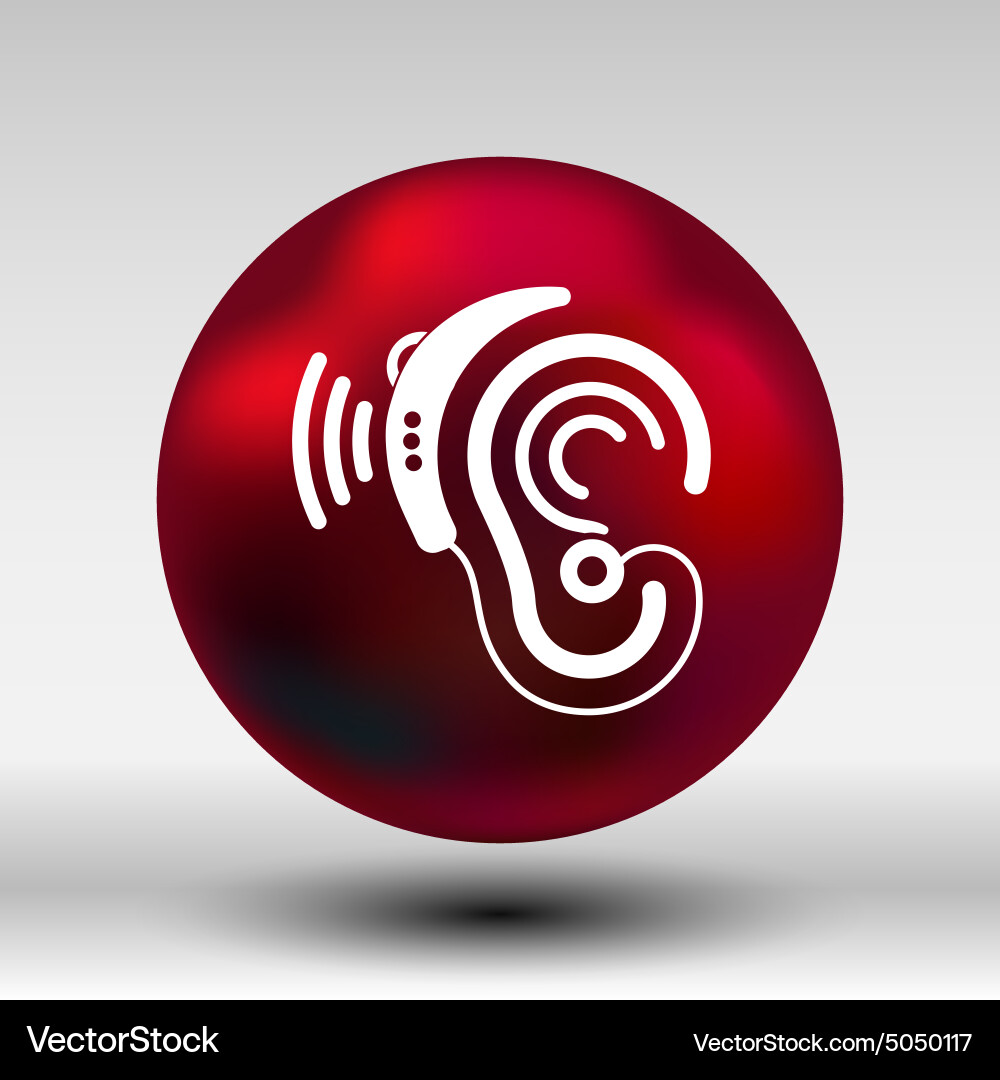 Ear icon hearing aid listen sound graphics Vector Image