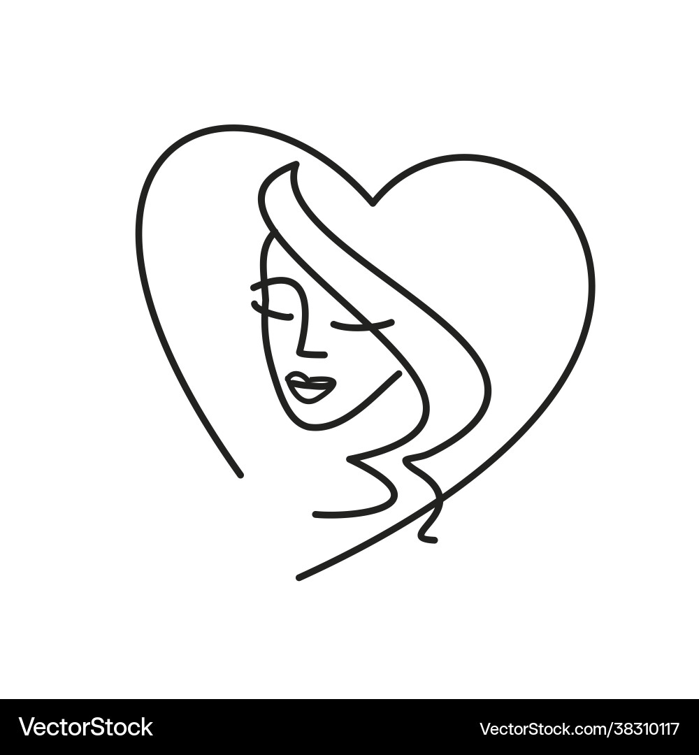 Face girl logo on a white background Royalty Free Vector