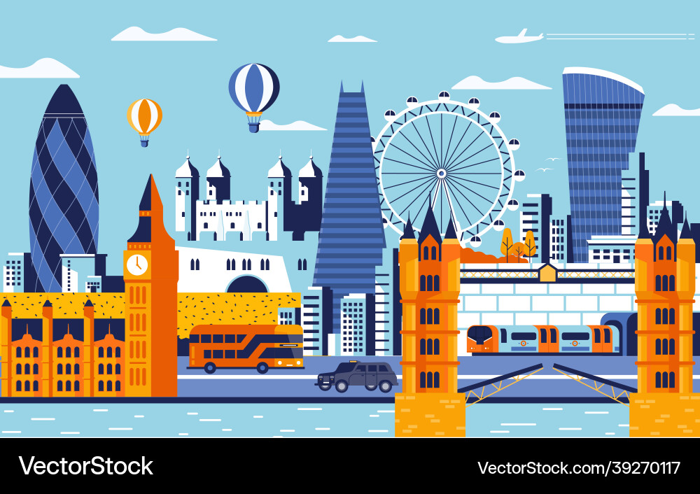 Flat modern design of london Royalty Free Vector Image