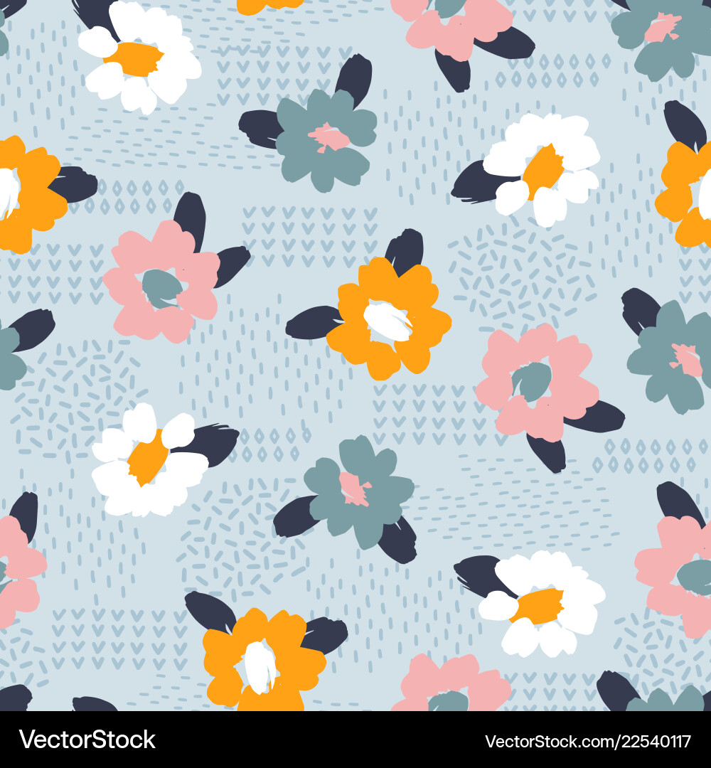 Floral abstract seamless pattern design Royalty Free Vector