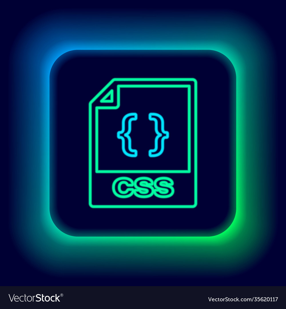 Glowing neon line css file document download css Vector Image Glowing neon line css file document download css Vector Image