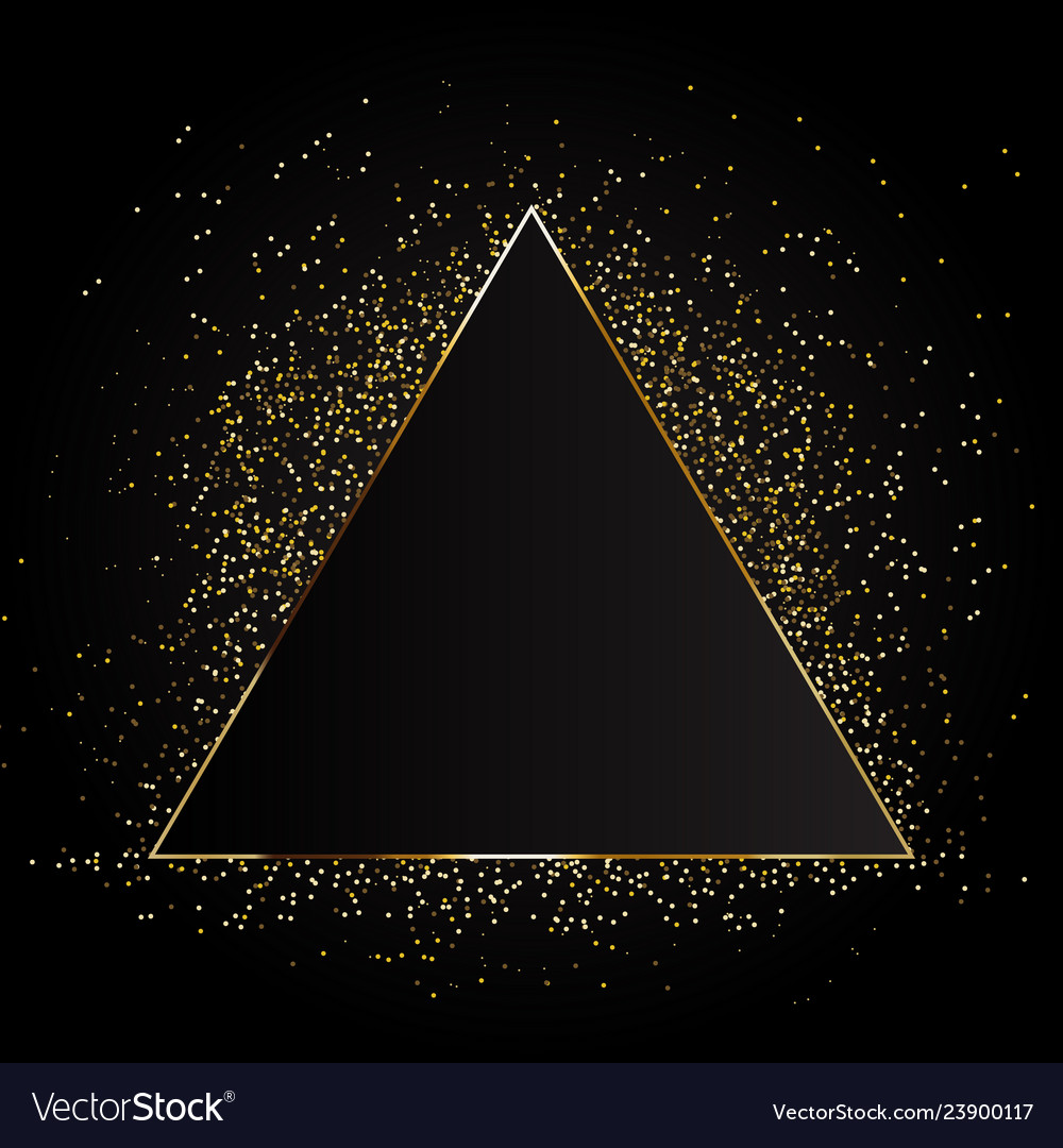 Golden magic fire triangular frame Royalty Free Vector Image