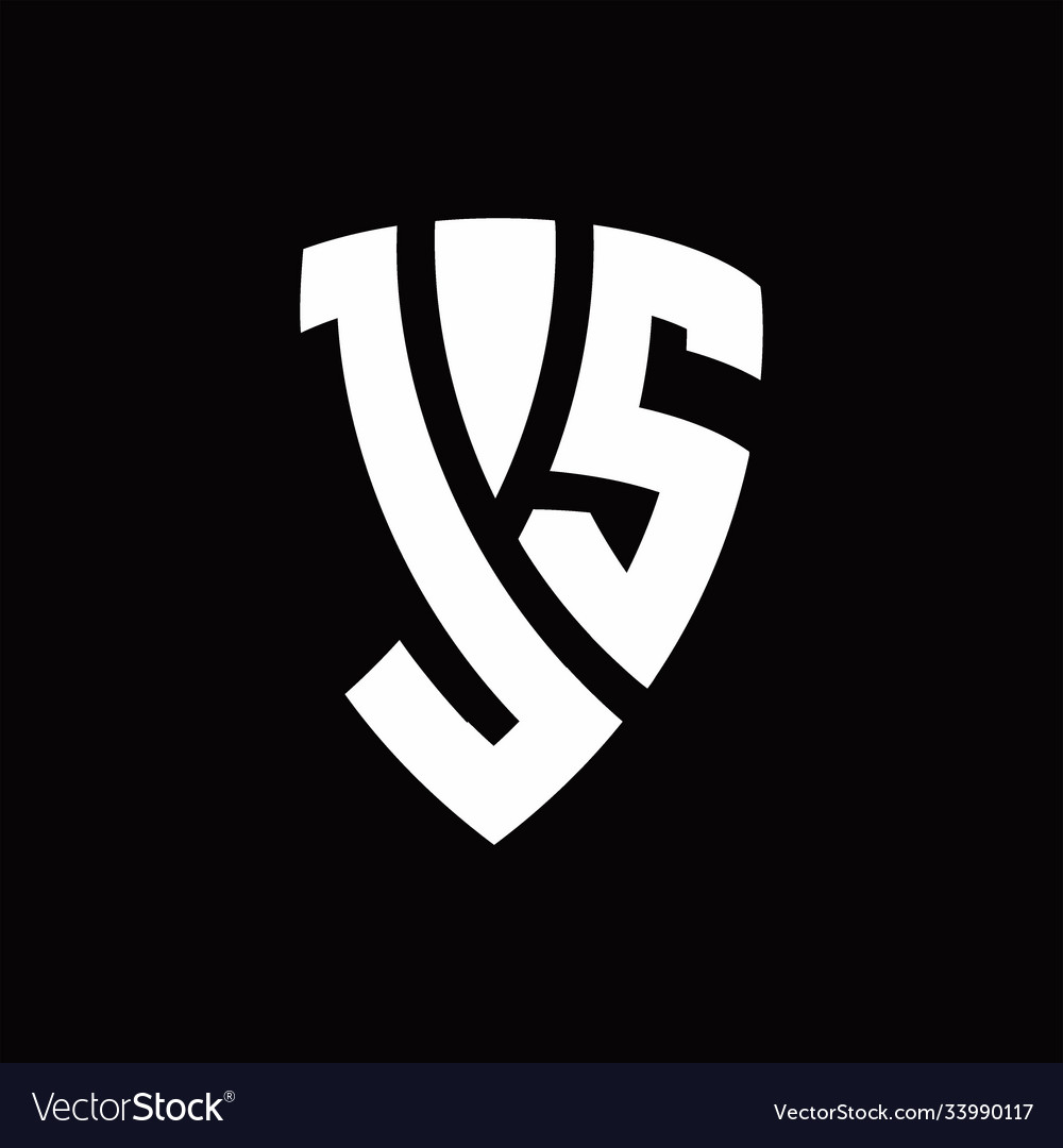 Js logo monogram with shield elements shape Vector Image