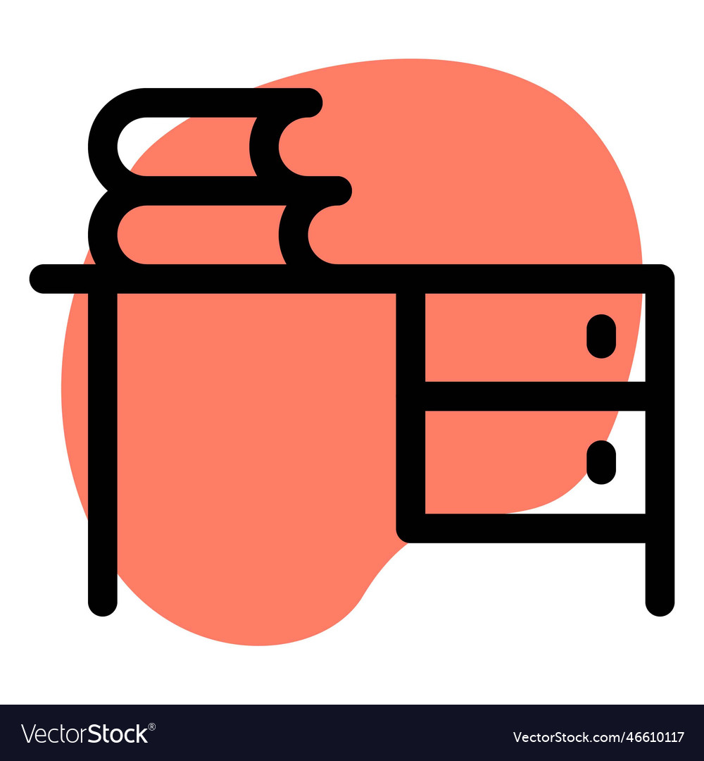 Metallic table utilized for study or work Vector Image