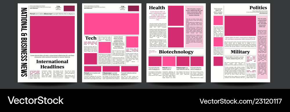 Newspaper abstract news template blank Royalty Free Vector